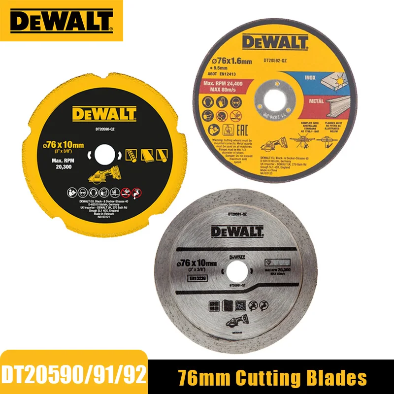 DEWALT DT20590/DT20591/DT20592 76mm Cutting Blades for DCS438 Diamond ...