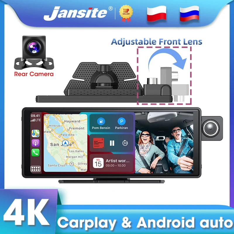 Jansite-Car-DVR-4K-Dashcam-Mirror-Recorder-Video-Player-Wireless ...