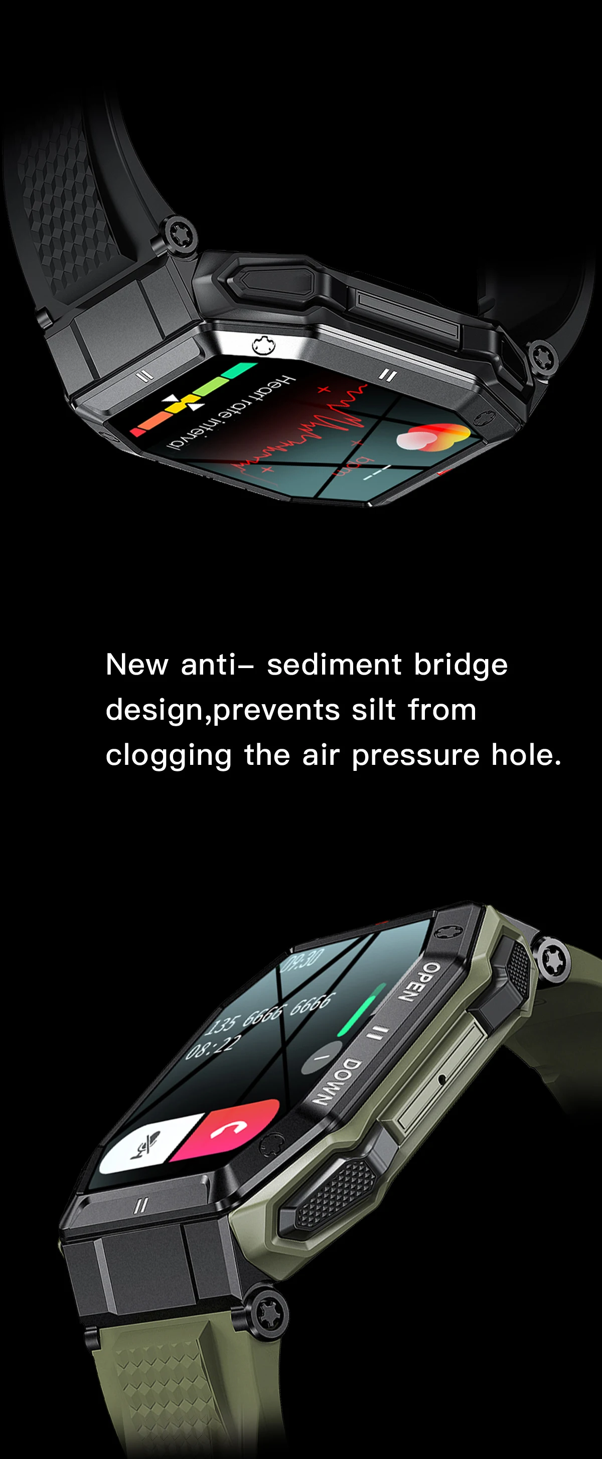 Ensemble de chameau 5-22MM-LEMFO montre connectée homme Appel Bluetooth K55 sports watches ...