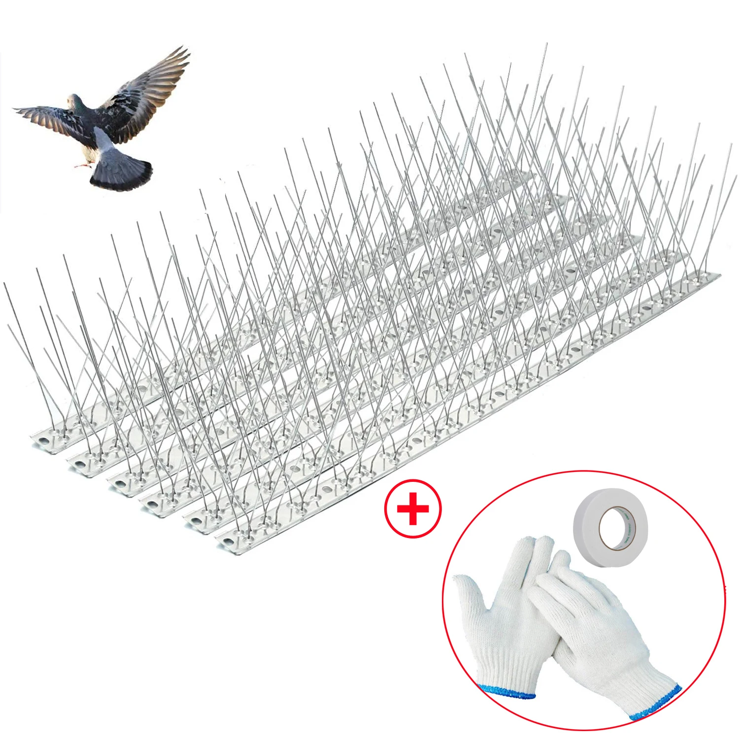 10M/5M Bird Spikes with Stainless Steel Base, Bird Repellent Spikes ...