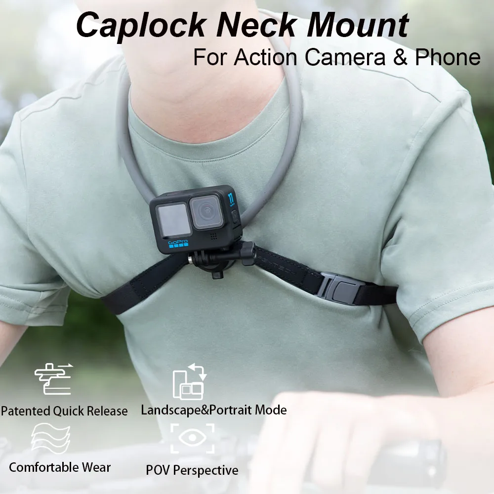 PGYTECH-Caplock-Neck-Hold-Mount-Chest-Mount-For-GoPro-12-11-10-Insta360 ...