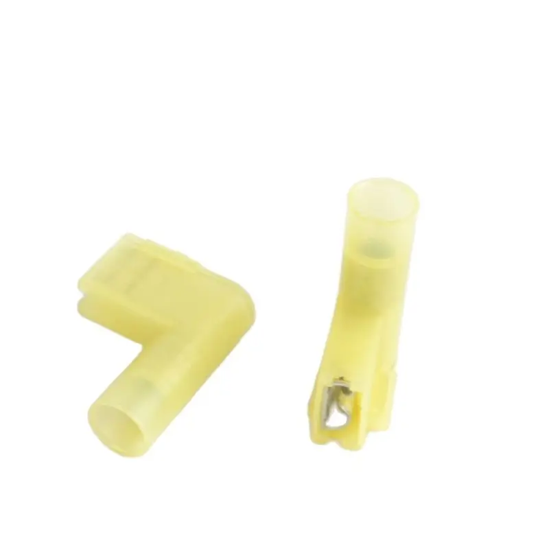 10pcs flag type 6.3MM nylon insulated terminals 6.3 plug Right Angle ...
