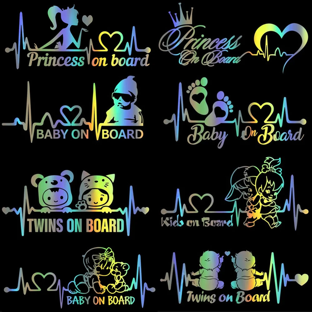 LYKX-Heart-Beat-Princess-Baby-Kids-on-Board-Series-Car-Stickers-Styling ...