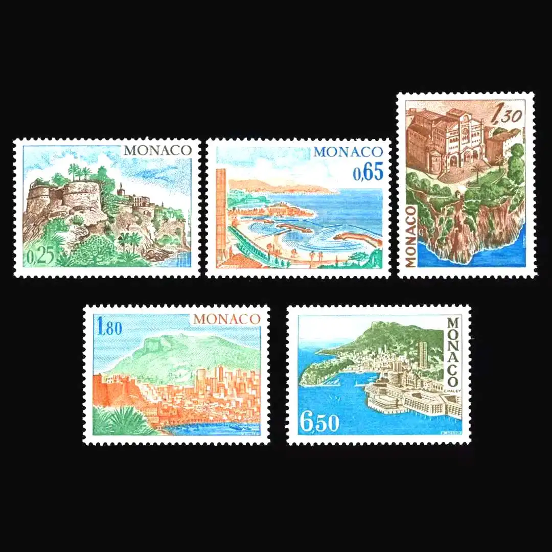 5pcs/set New Monaco Post Stamp 1978 Green Tour Scenery Engraving ...