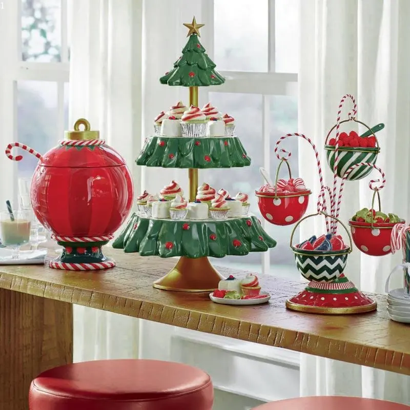 Snack-Rack-Christmas-Tree-Dessert-Candy-Plate-Snack-Tray-Double-Layer ...