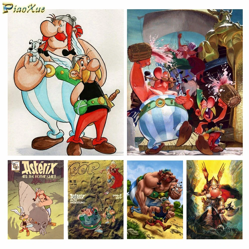 France-Comic-Art-5D-Full-Diamond-Embroidery-Asterix-and-Obelix-Cartoon ...