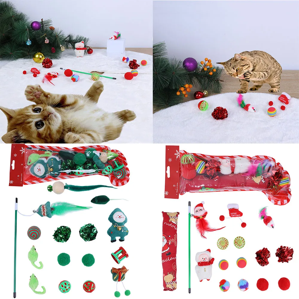 15pcs-Set-Christmas-Cat-Toys-Interactive-Tear-Resistant-Pet-Toys-New ...