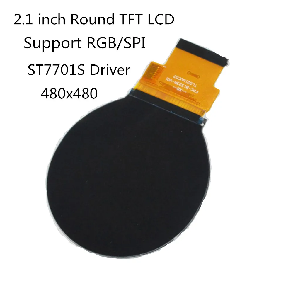 2.1 inch Round TFT LCD Screen 480x480 Drive ST7701S Interface SPI/RGB ...