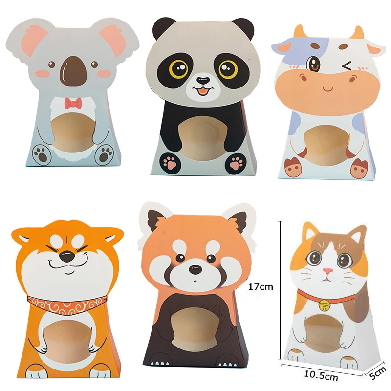 6Pcs/lot New animal candy box Red panda Koala gift box Dog/Kitty Window ...