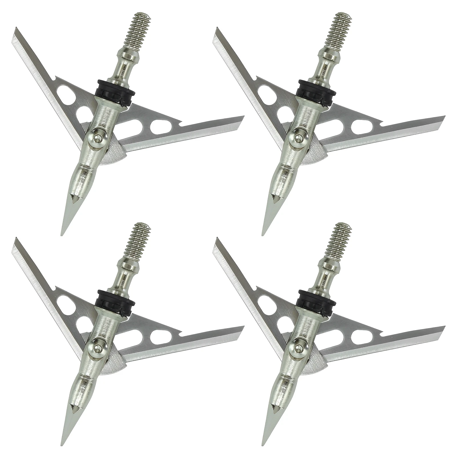 6-12-24-Pcs-100-Grain-2-3-Cut-Stainless-steel-Arrow-Tips-Hunting ...