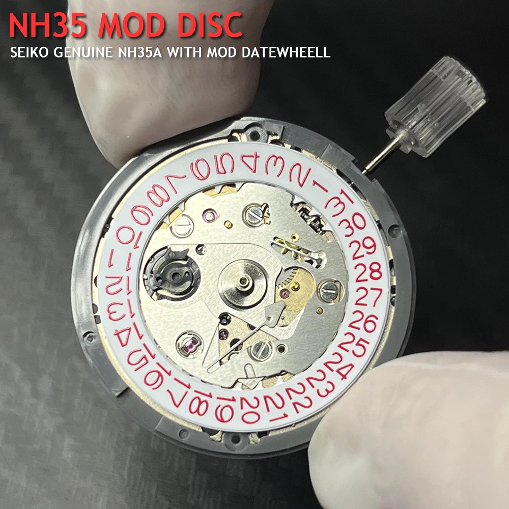 Japan-Genuine-NH35-Movement-Modified-Colorful-Disc-Wheel-Red-Orange ...