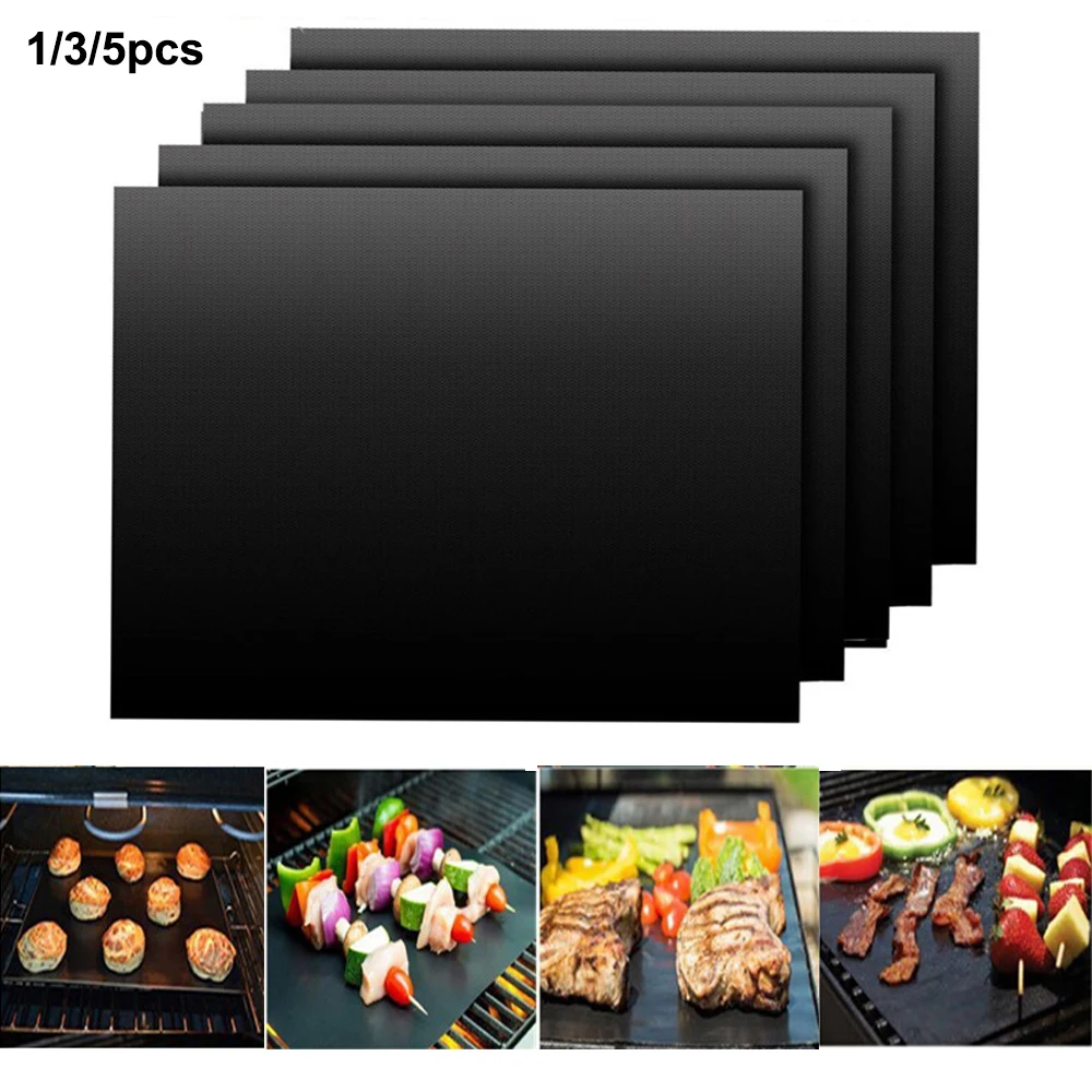 1-3-5Pcs-BBQ-Grill-Mat-Barbecue-Outdoor-Baking-Non-stick-Pad-Reusable ...
