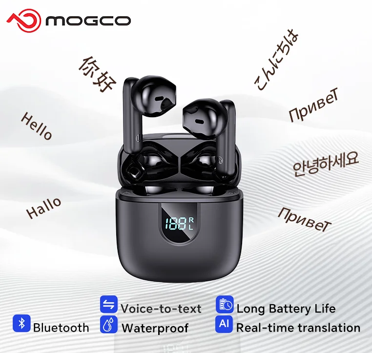 A18 AI Translator Earbuds 164 Languages BT5.4 Noise Cancellation HD ...