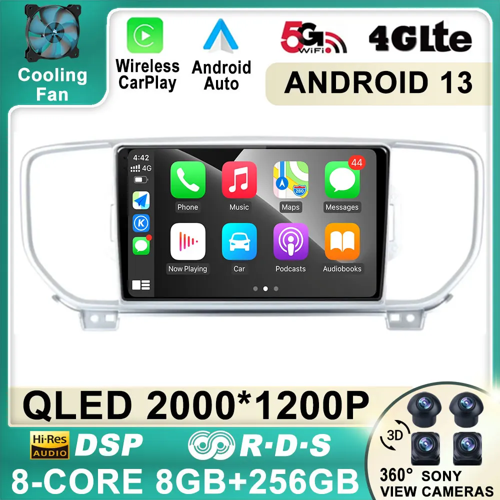 Android 12 Car Radio Multimedia Video Player For Kia Sportage Kx5 2016 - 2018 Gps Navigation Rds ...