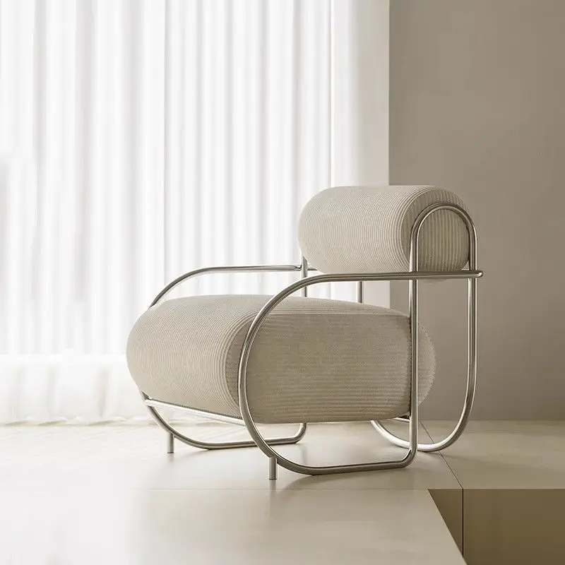 Living Room Armrest Single Sofa Chair Back Support Stainless Steel ...