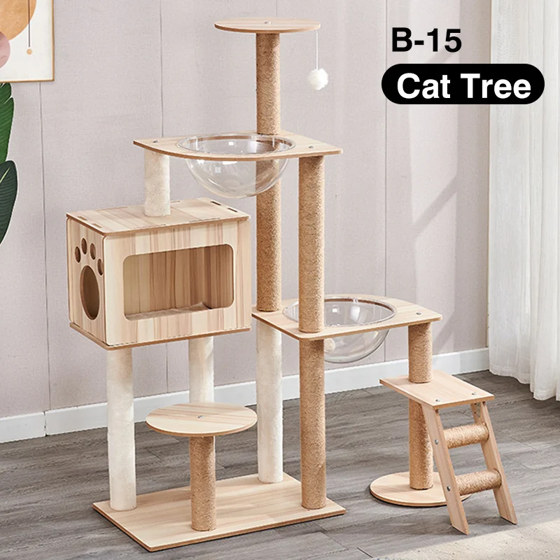135cm-53-14-Luxury-Modern-Cat-Tree-Large-Space-Capsule-Tower-Climbing ...