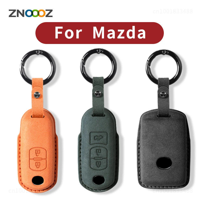 Leather-Alcantara-Car-Remote-Key-Case-Cover-Shell-For-Mazda-2-3-5-6-BL ...