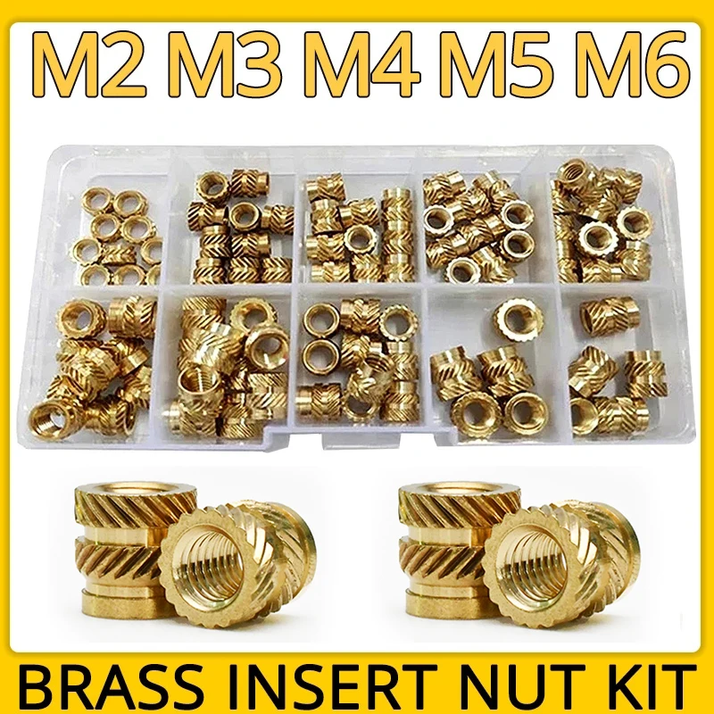 M2 M2.5 M3 M4 M5 M6 Brass Heat Set Insert Nut Hot Melt Inset Thread ...