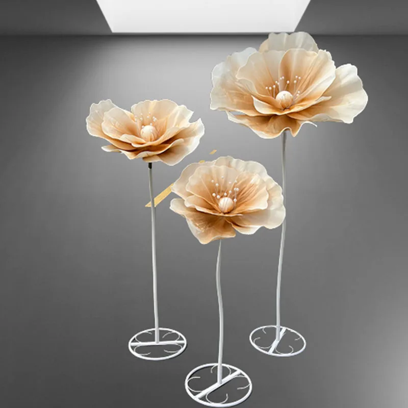 3Pc-Set-Artificial-Foam-Poppy-Big-Flower-Road-Guide-Wedding-Decor ...