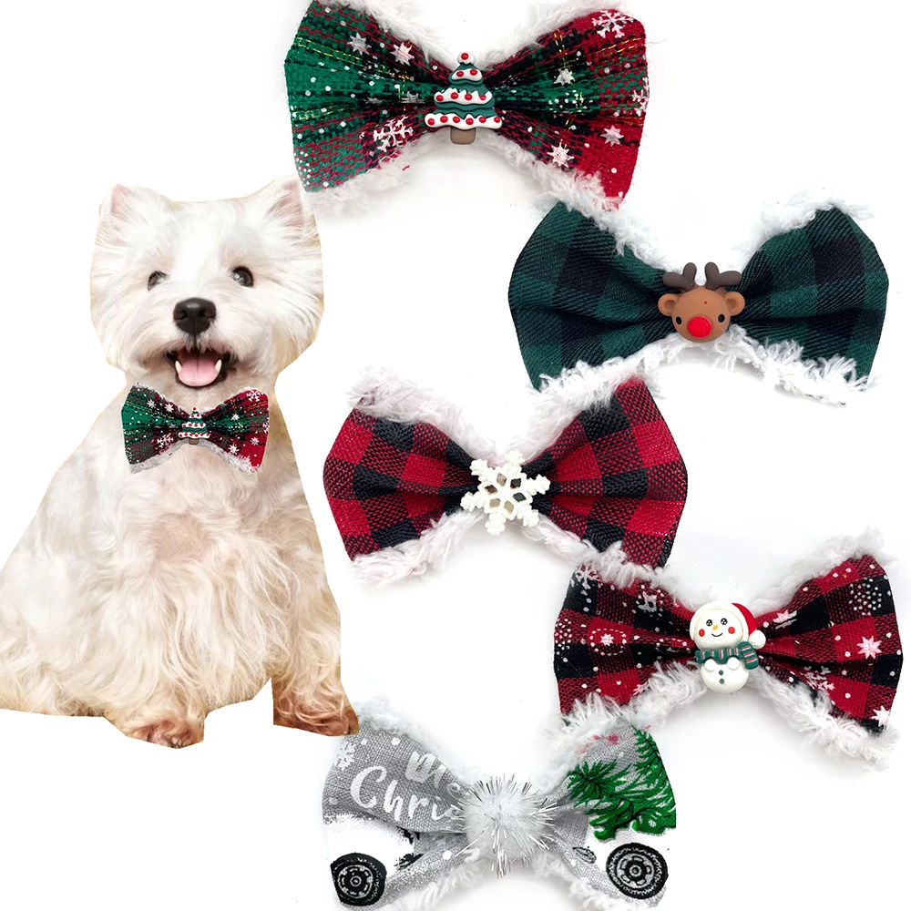 Dog-Christmas-Bows-Movable-Pet-Dog-Bowtie-Dog-Collar-Christmas ...