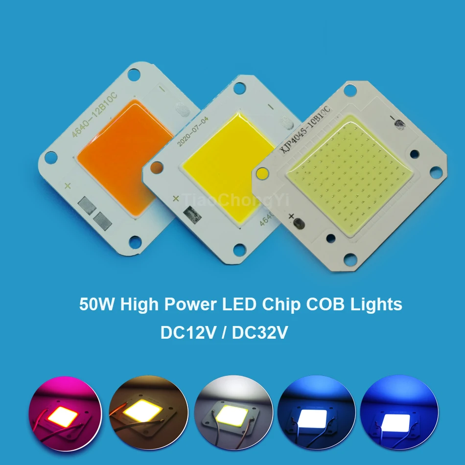 50w cob led chip de alta potência contas led dc12v 32v vermelho verde ...