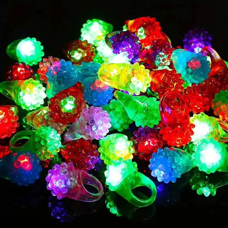 Glowing-Rings-LED-Colorful-Light-Strawberry-Ring-Luminous-Rings-Party ...