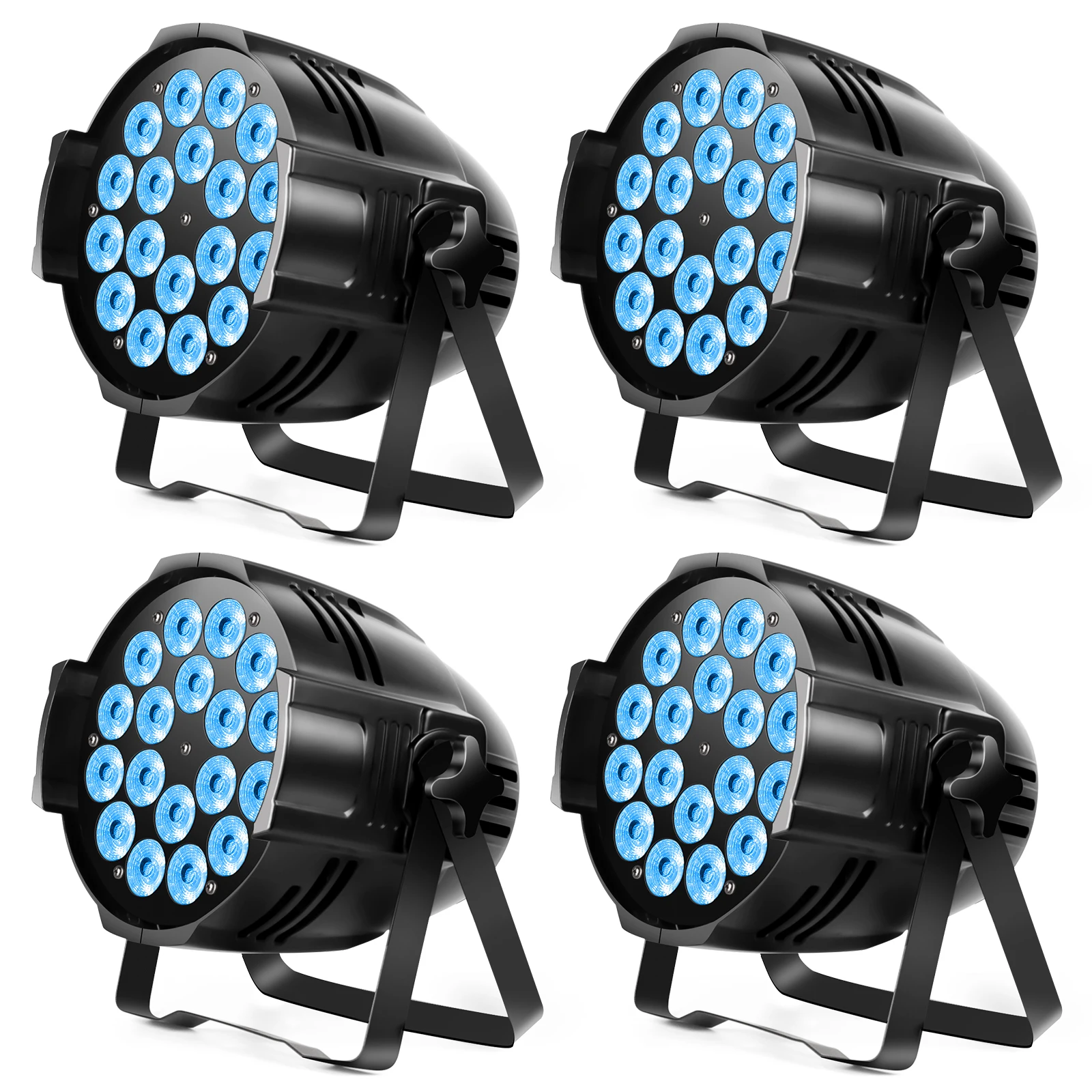 U-King-4PCS-200W-18-LED-Par-Light-4in1-18x8W-RGBW-Stage-Light-DMX-512 ...