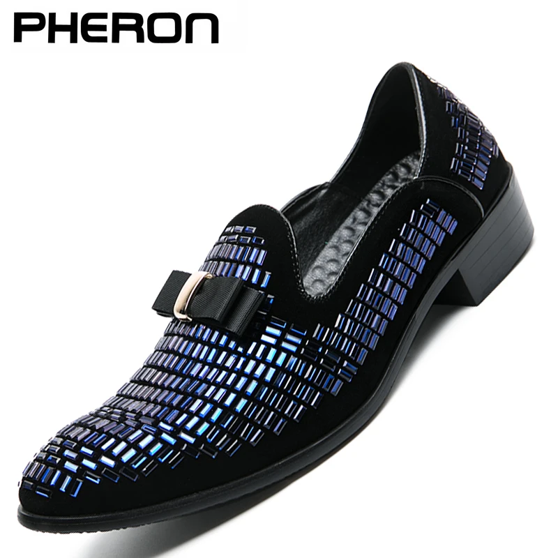 Silver Rhinestone Loafers Men | Mens Rhinestone Loafers Shoes | Crystal ...