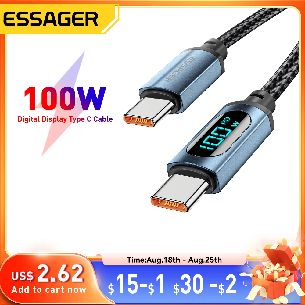 Essager-PD-100W-USB-Type-C-Cable-to-USB-C-7A-Fast-Charging-Charger-Wire ...