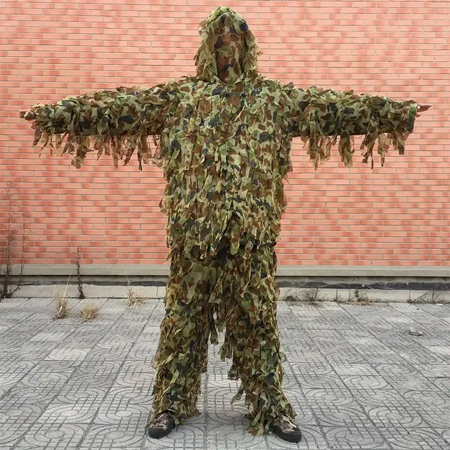 3D Leaf Camo Yowie Outdoor Ghillie Suit Men Women 3 Pieces Hunting ...