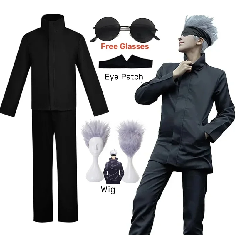 Anime Jujutsu Manga Gojo Satoru Cosplay Costume Eye Patch Wigs Glasses ...