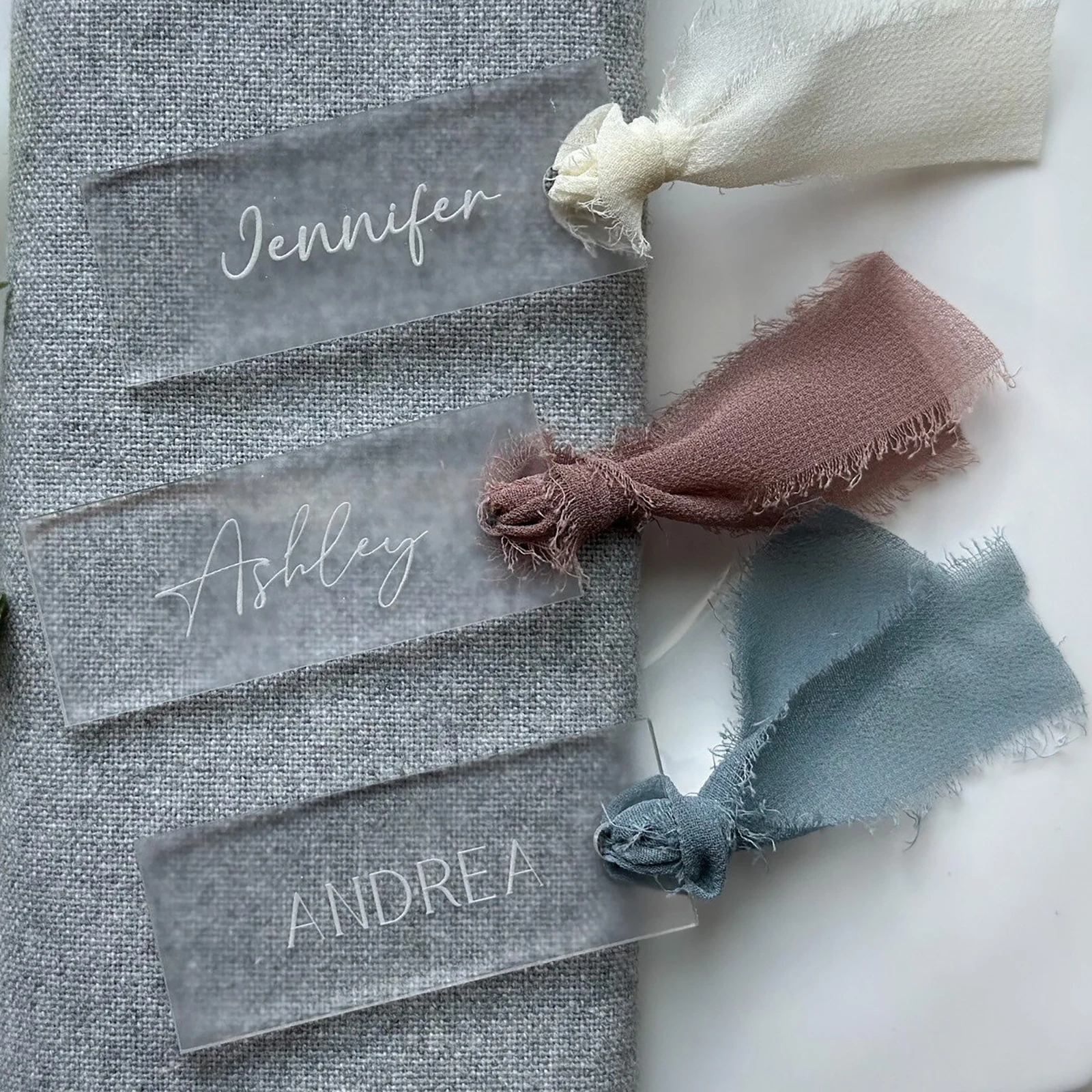 Blank-Clear-Acrylic-Place-Card-with-Ribbon-Table-Setting-for-DIY ...