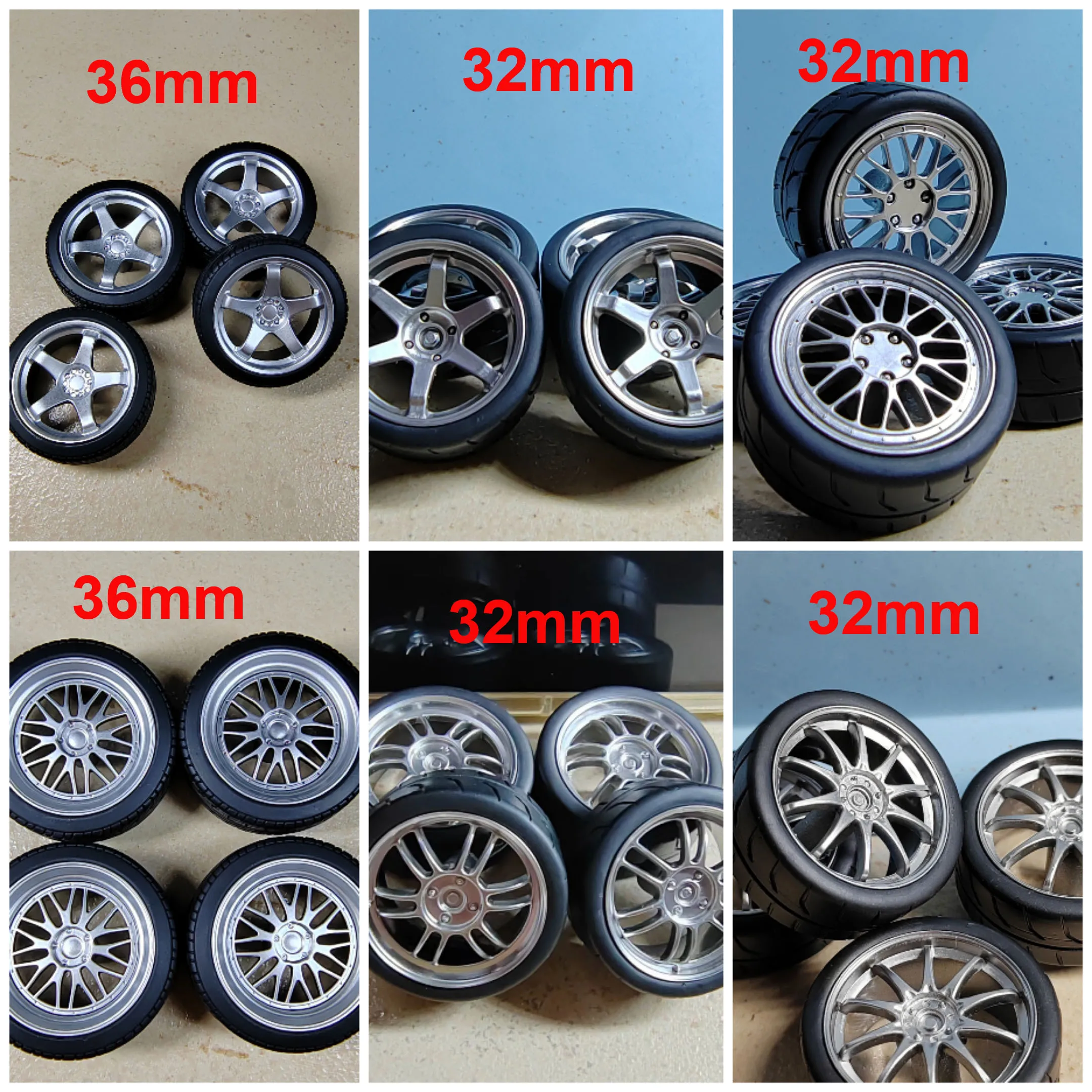 1set-for-one-car-1-18-32mm-36mm-Diameter-Plastic-Wheels-BBS-RAYS-TE37 ...