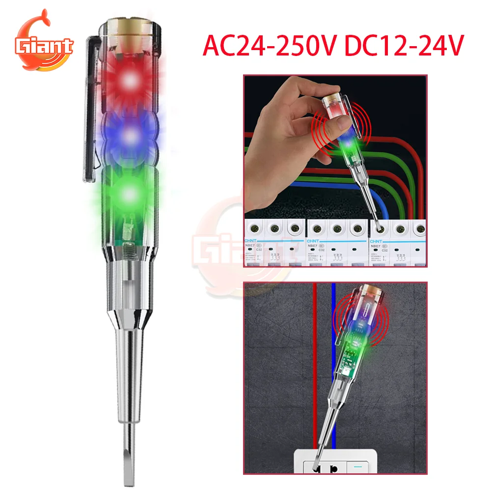 AC24-250V-DC12-24V-Intelligent-Voltage-Tester-Pen-Electric-Screwdriver ...