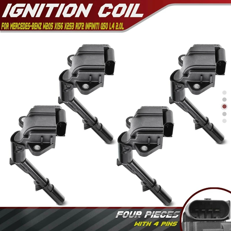 4Pcs-Car-Engine-Ignition-Coil-For-Mercedes-Benz-W205-X156-X253-R172 ...