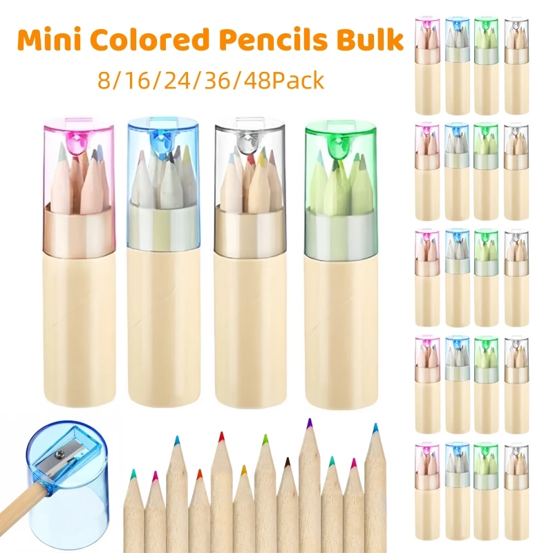 8-48-Pack-Mini-Colored-Pencils-Bulk-Portable-Pencils-3-5-Drawing ...