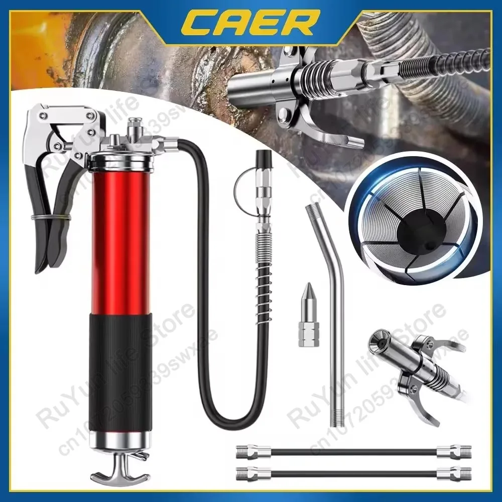 7000PSI-Oil-Grease-Gun-Kit-Manual-Pistol-Grip-High-pressure-Pumping ...