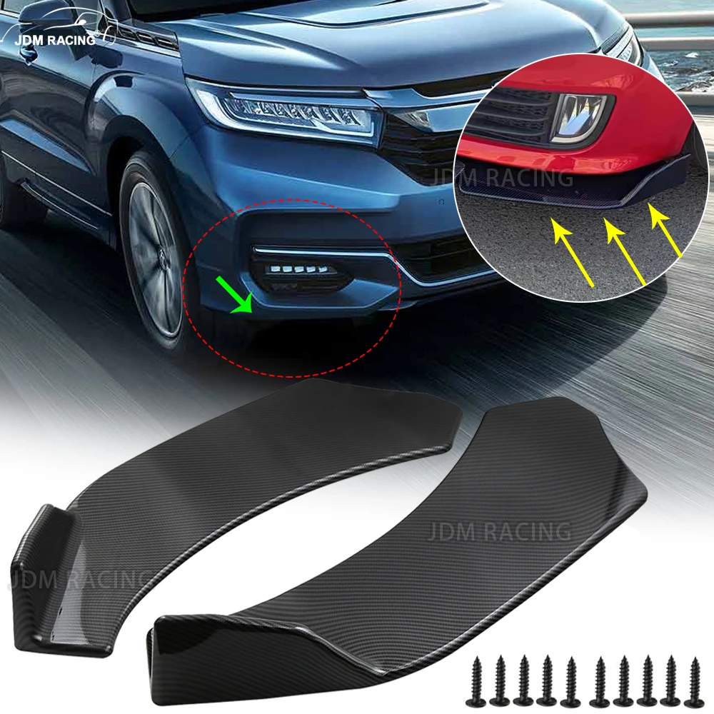 2pcs Universal Car Front Bumper Protector Body Trim Spoiler Splitter ...