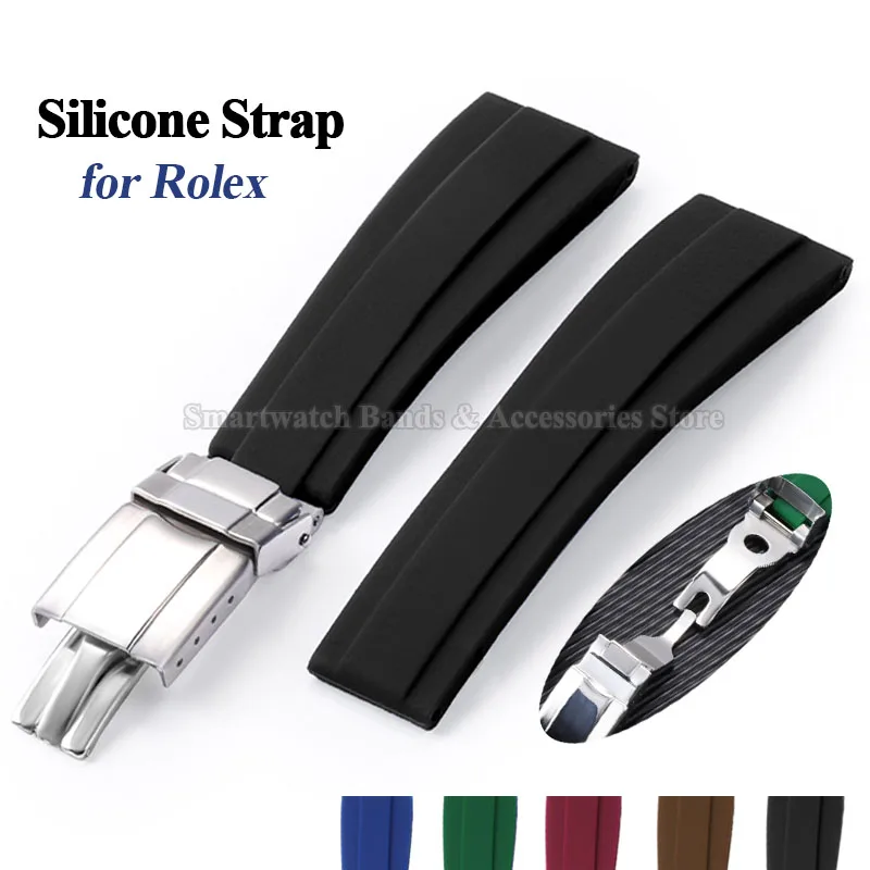 20mm Silicone Watch Strap for Seiko for Rolex for Submariner for ...