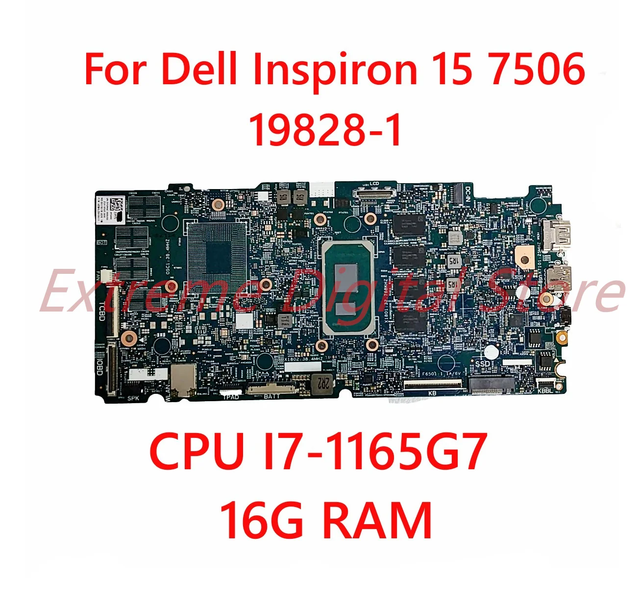 For DELL Inspiron 15 75067550 Laptop motherboard 19828-1 with CPU I7 ...
