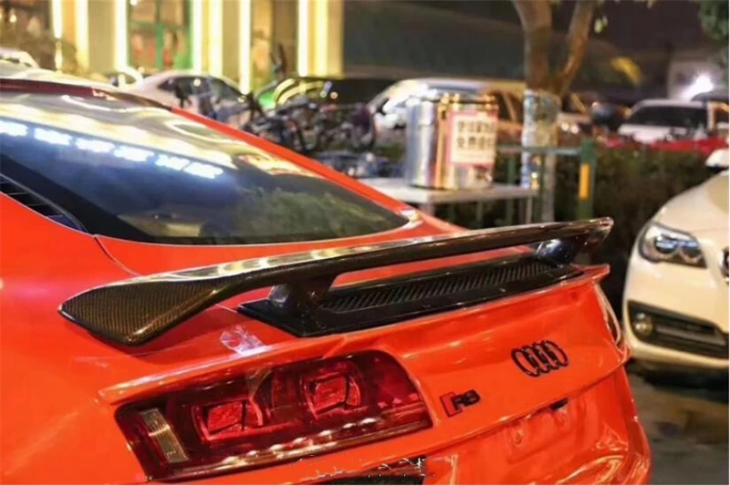 Real Carbon Fiber SPOILER For Audi R8 V8 V10 GT 2007 2008 2009 2010 ...