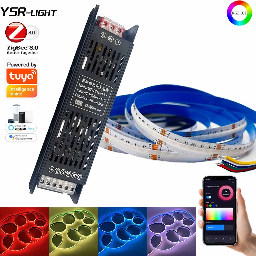 Tuya-Zigbee-LED-Driver-Strip-Kit-5m-10m-DC24V-120W-RGBCCT-Dimmer ...