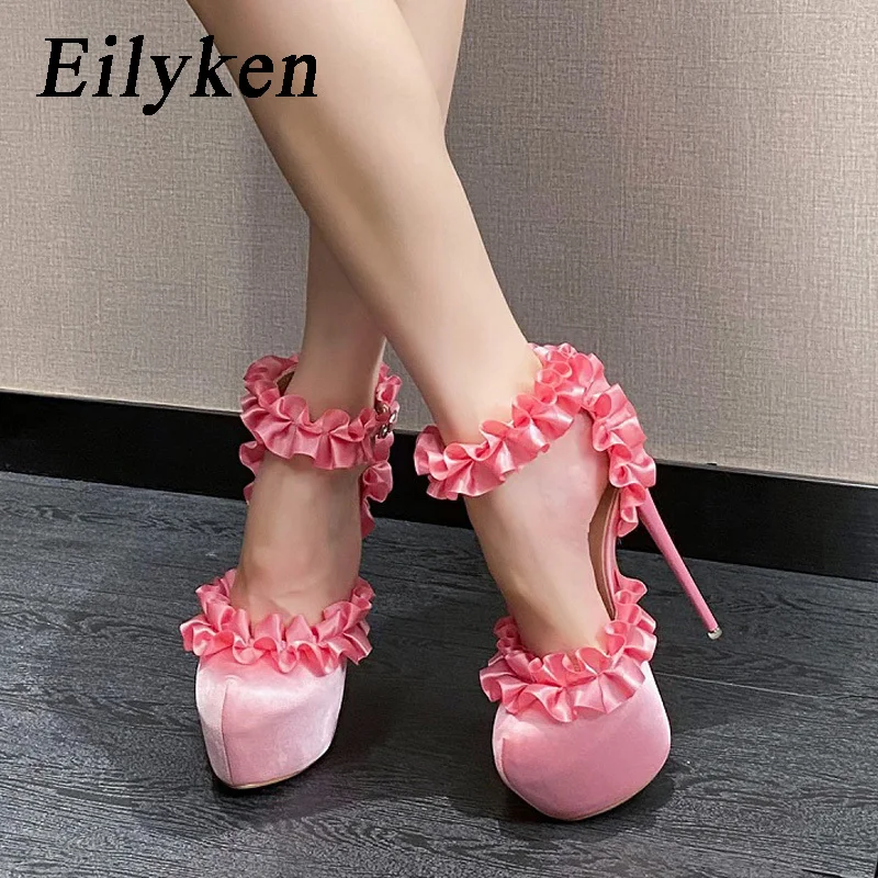 Eilyken-Spring-Pleated-Fashion-Platform-Pumps-Women-Stiletto-Heels-Round-Toe-Party-Buckle-Strap ...