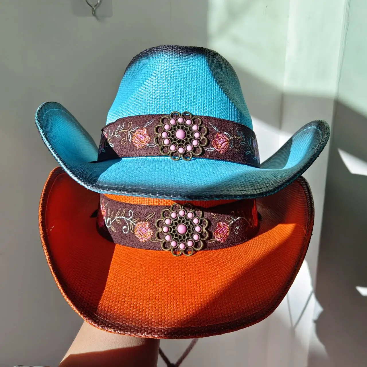 2024-Lake-Blue-New-Western-Cowboy-Hat-Summer-Outdoor-Travel-Beach-Sun ...