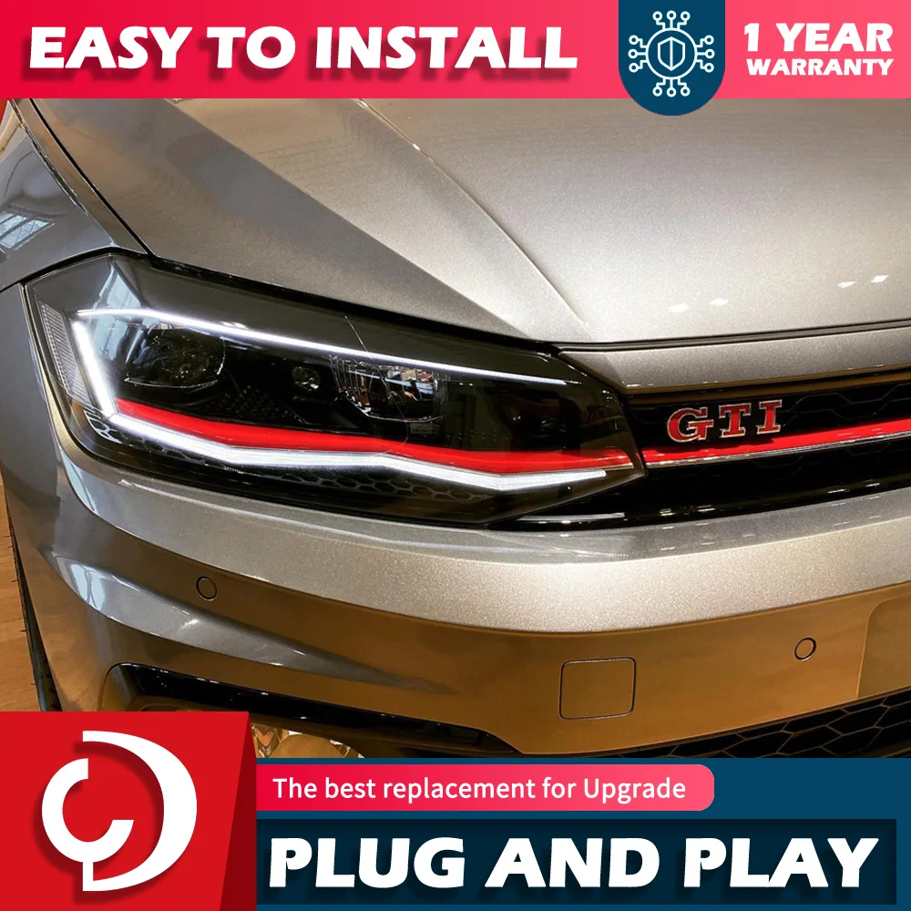 AKD-LED-DRL-Headlight-For-Polo-2019-2022-Dynamic-Turn-Signal-Light ...