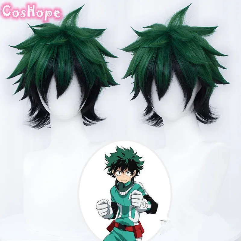 Izuku-midoriya-Peluca-de-cosplay-Deku-peluca-corta-verde-y-negra ...