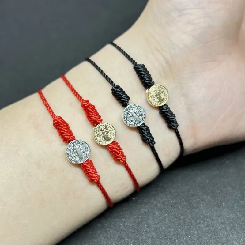 Red-Black-Catholic-Religious-Belief-St-Benedict-Cross-Thread-Knot ...