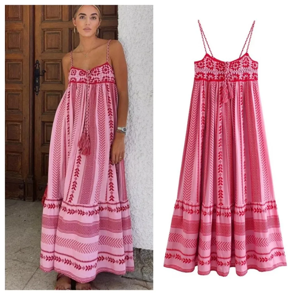 PB-ZA-Vestido-largo-de-punto-para-mujer-prenda-Sexy-con-tirantes-y ...