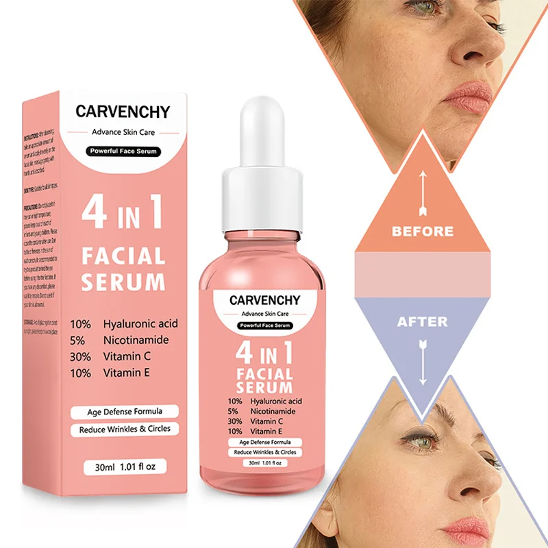30ml Face Serum 4 In 1 Skin Care Hyaluronic Acid Niacinamide Anti-aging ...