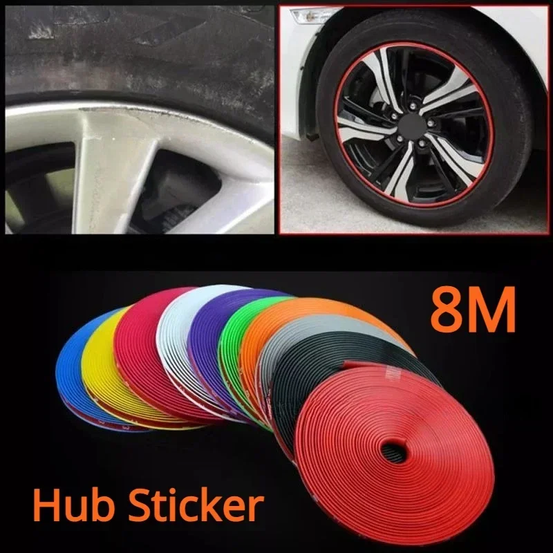 8-M-Car-Wheel-Hub-Decorative-Trim-Strip-Tire-Protection-Rings-Rim-Tires ...